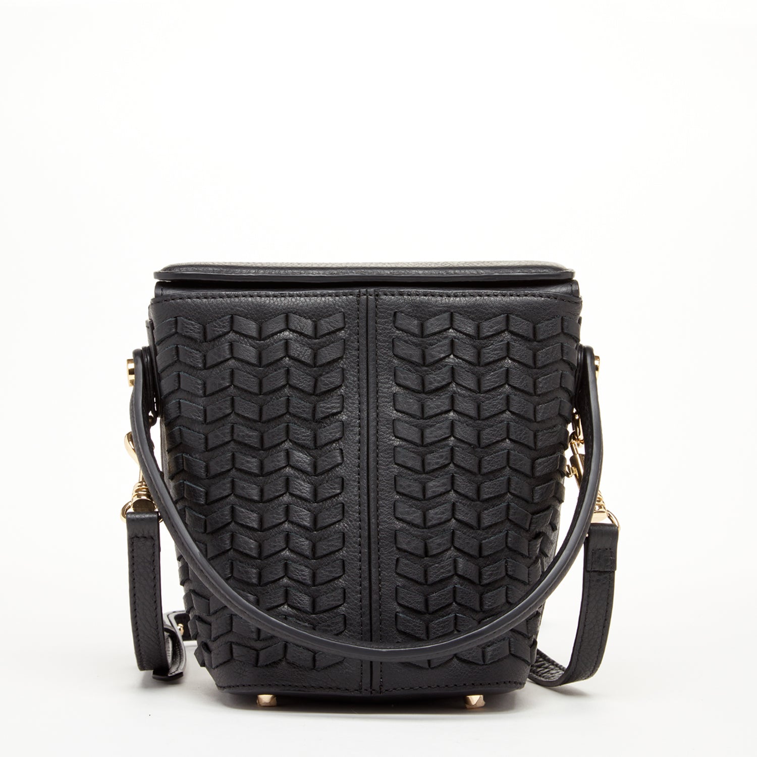 Home BUCKET BAGS Anna Woven Leather Bag Black